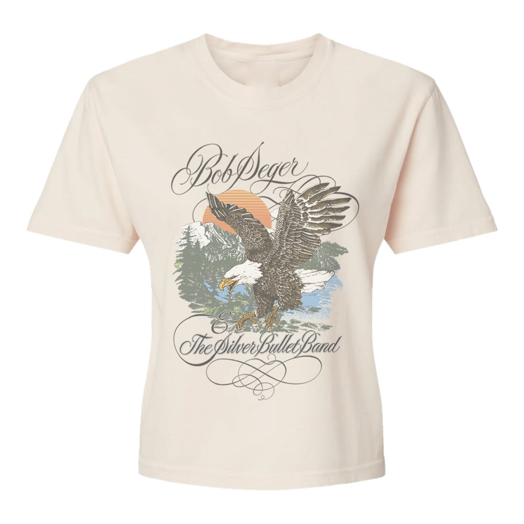 Bob Seger - Script Logo Soaring Eagle ladies crop tee